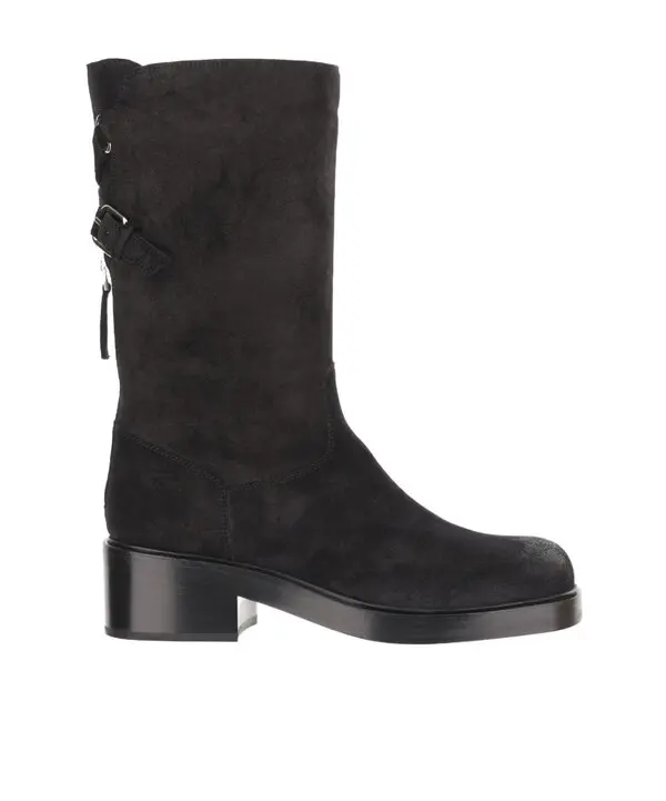 Sartore Buckled Suede Ankle Boots - Black