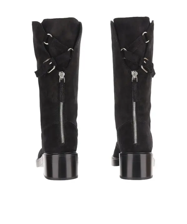 Sartore Buckled Suede Ankle Boots