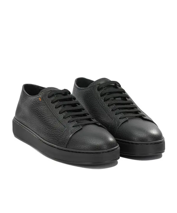 Santoni Hammered Low-top Sneakers - Black
