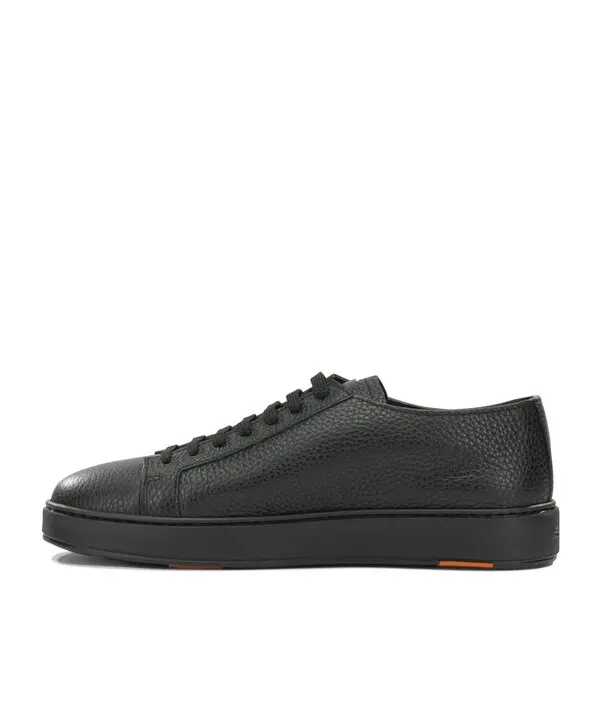 Santoni Hammered Low-top Sneakers - Black