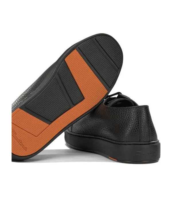 Santoni Hammered Low-top Sneakers - Black