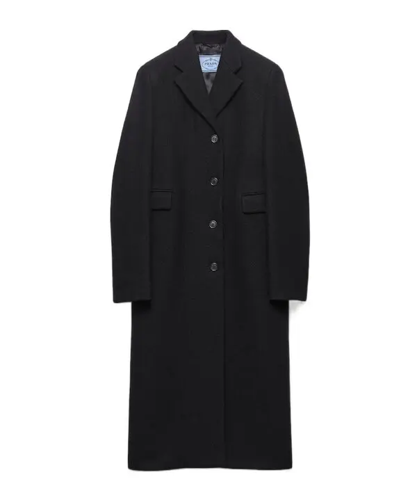 Prada Single-breasted Shetland Wool Coat