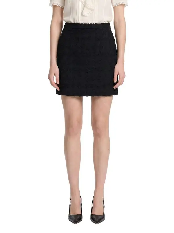 Alessandra Rich Check Tweed Bouclé Mini Skirt
