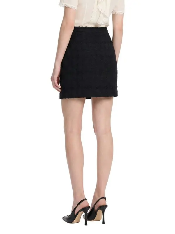 Alessandra Rich Check Tweed Bouclé Mini Skirt