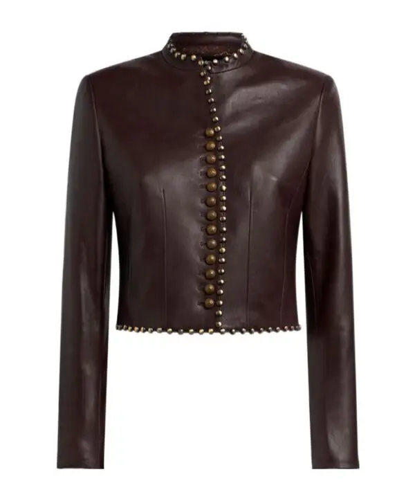 Etro Cropped Studded Leather Jacket