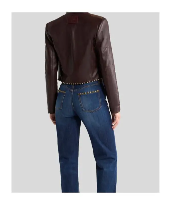 Etro Cropped Studded Leather Jacket