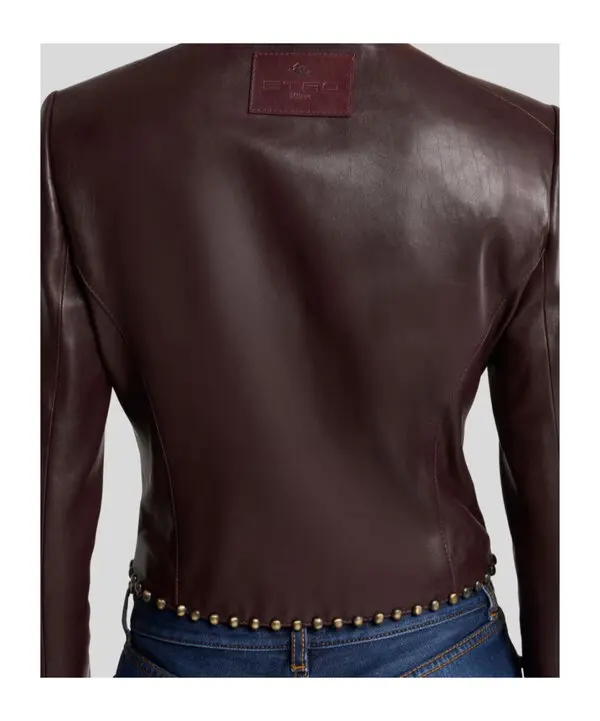 Etro Cropped Studded Leather Jacket