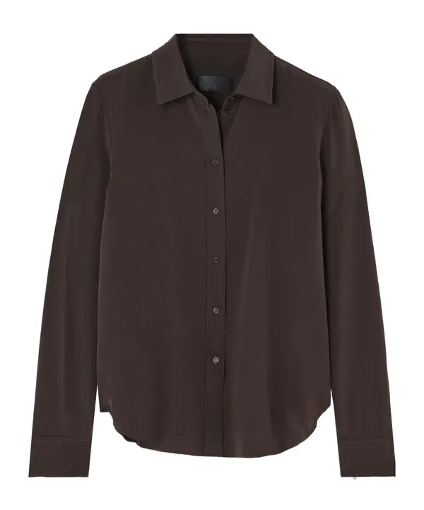 NILI LOTAN Gaia Silk Long-sleeve Shirt