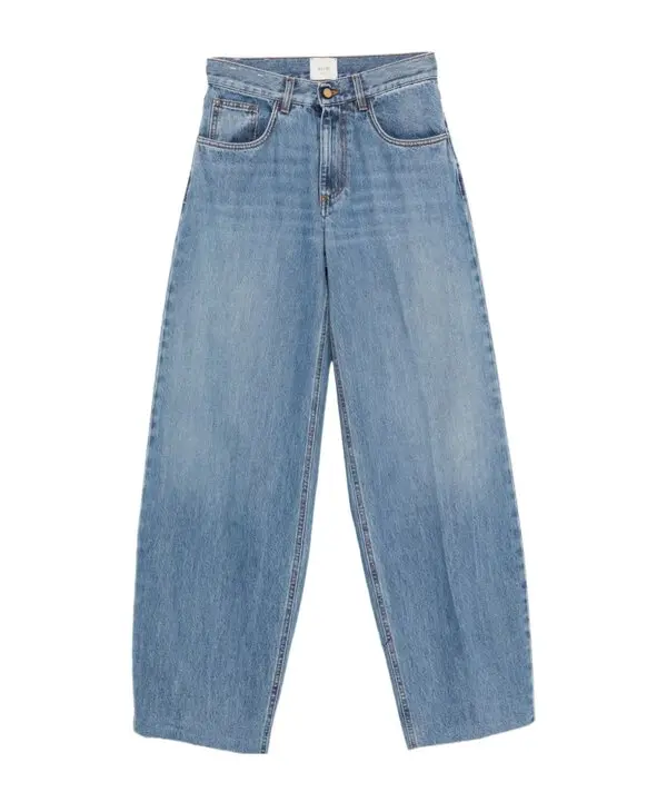 ALYSI Faded Wide-leg Jeans