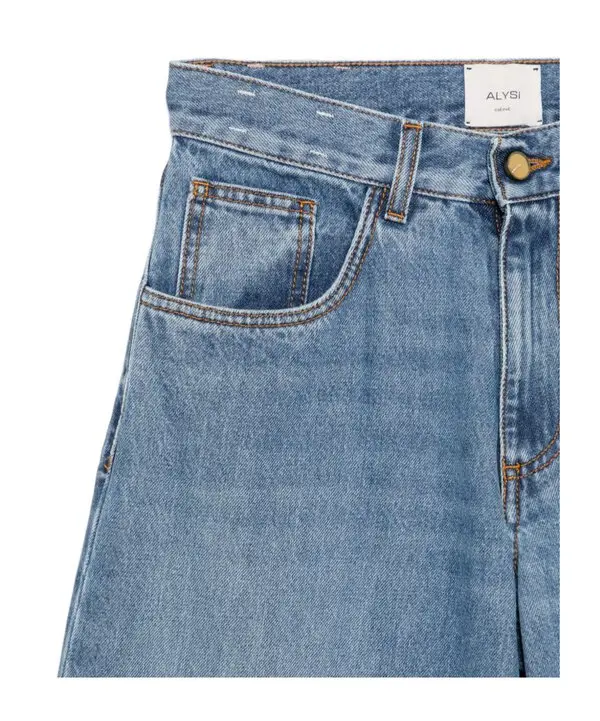 ALYSI Faded Wide-leg Jeans