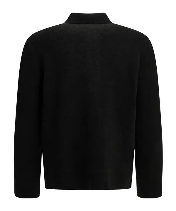 Tagliatore Long-sleeved Knitted Cardigan With Two-way Zipper - Black