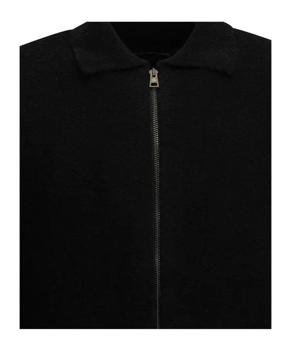 Tagliatore Long-sleeved Knitted Cardigan With Two-way Zipper - Black