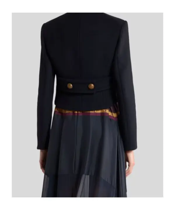 Etro Wool-blend Cropped Jacket With Pegaso Buttons - Blue