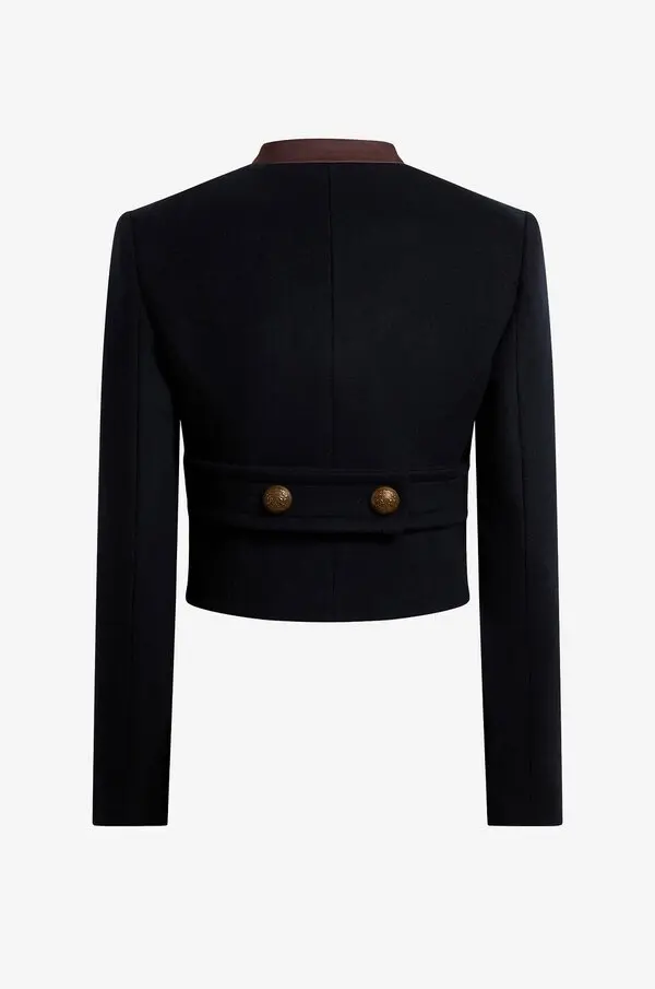Etro Wool-blend Cropped Jacket With Pegaso Buttons
