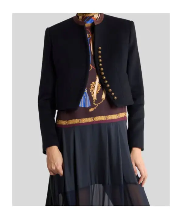 Etro Wool-blend Cropped Jacket With Pegaso Buttons