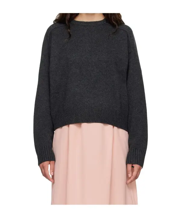 Loulou De Saison Ribbed-knit Crew-neck Sweater With Embroidered Logo