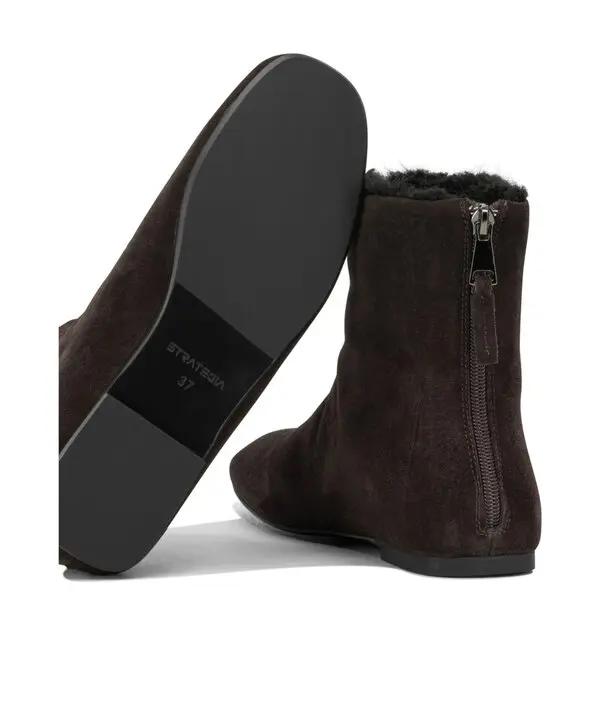 STRATEGIA Suede Zip Ankle Boots