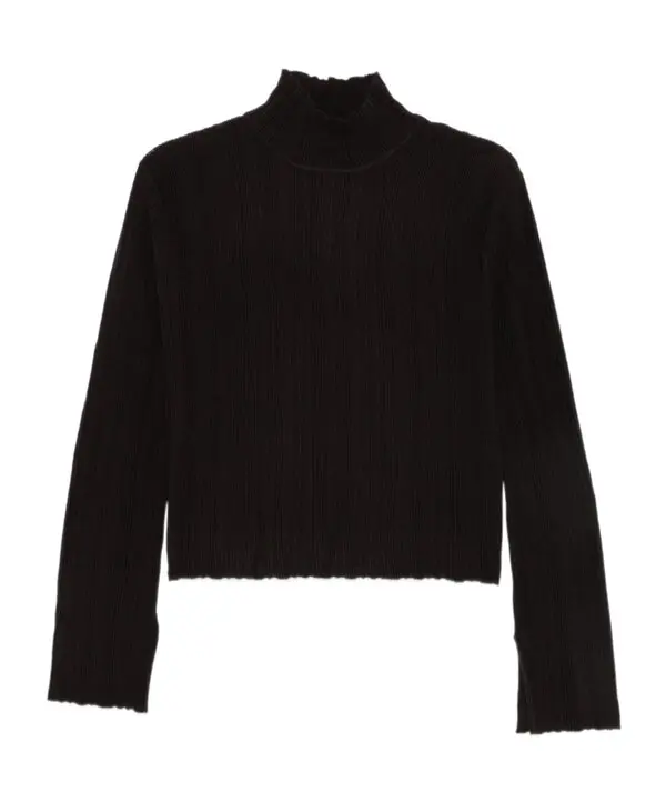 ALYSI Ribbed Knit High Neck Sweater
