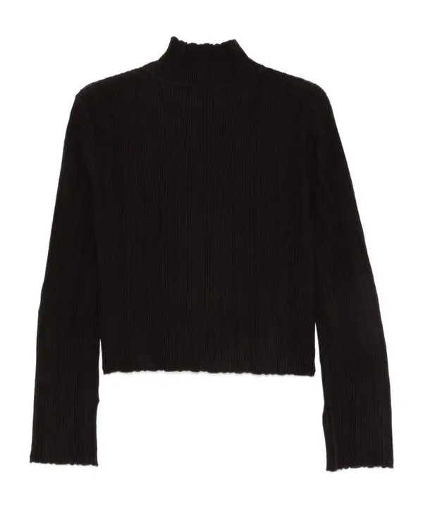 ALYSI Ribbed Knit High Neck Sweater