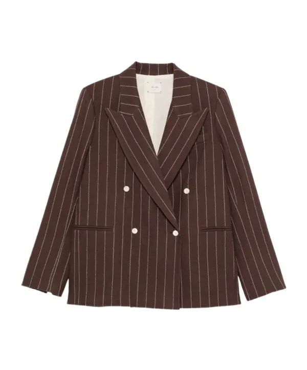 ALYSI Pinstriped Double-breasted Blazer