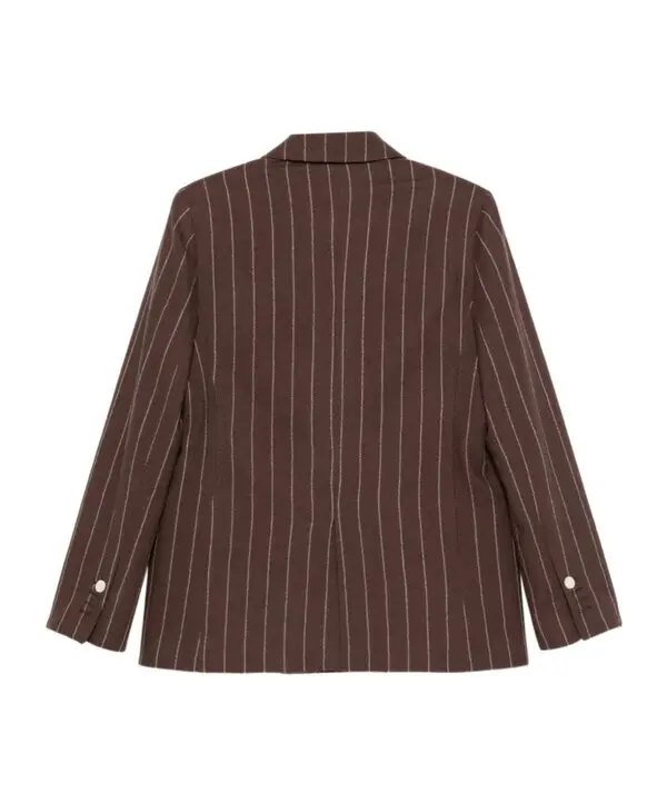ALYSI Pinstriped Double-breasted Blazer