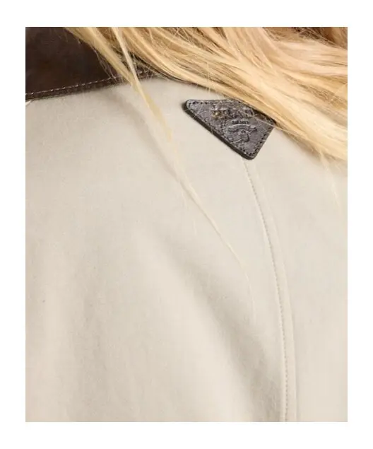 Prada Single-breasted Poplin Coat With Removable Leather Collar
