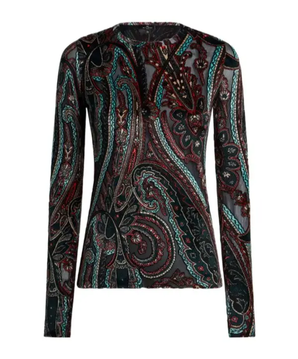 Etro Chenille Jacquard Sweater With Paisley Motif - Grey