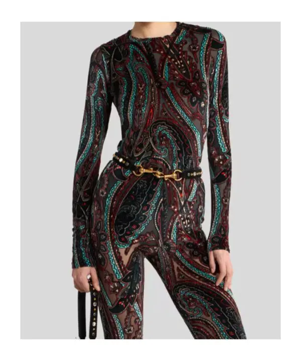 Etro Chenille Jacquard Sweater With Paisley Motif - Grey