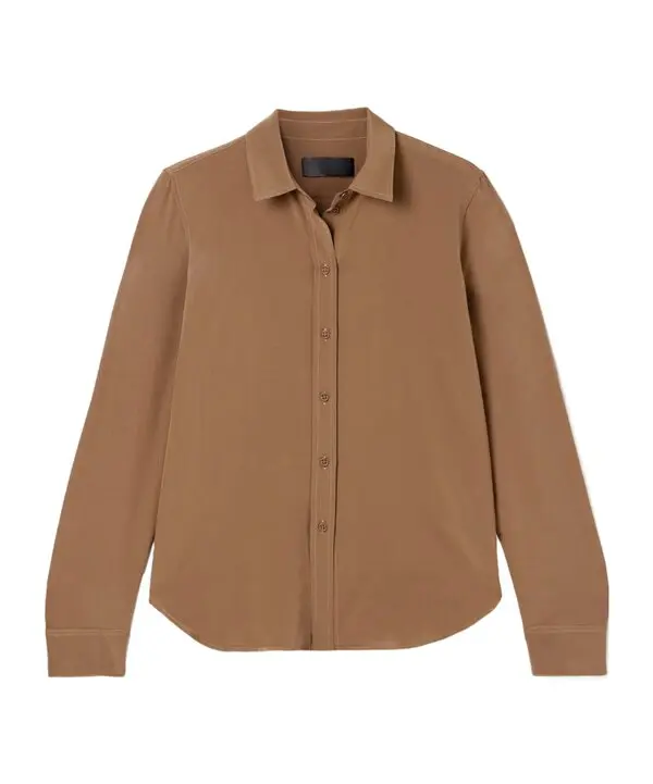 NILI LOTAN Gaia Silk Long-sleeve Shirt