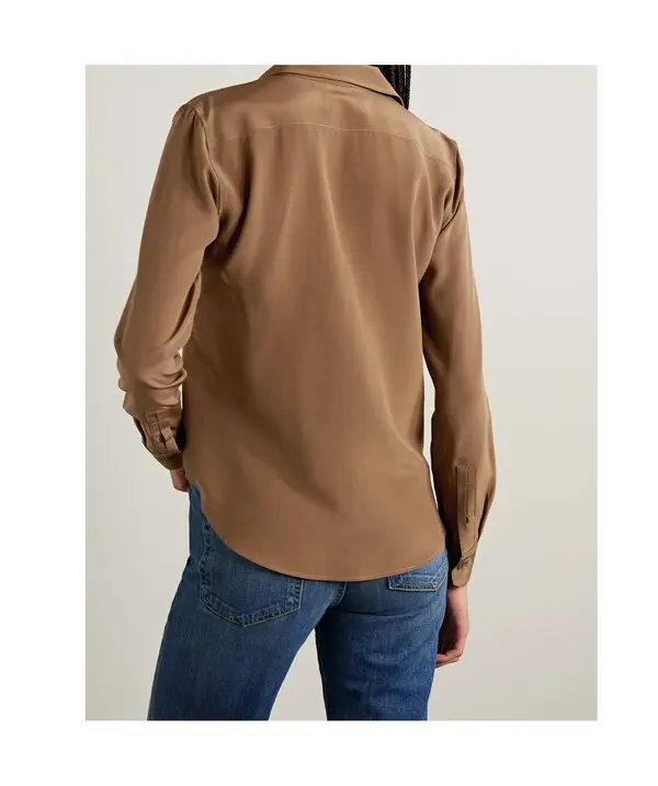 NILI LOTAN Gaia Silk Long-sleeve Shirt