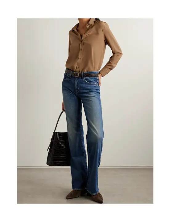 NILI LOTAN Gaia Silk Long-sleeve Shirt