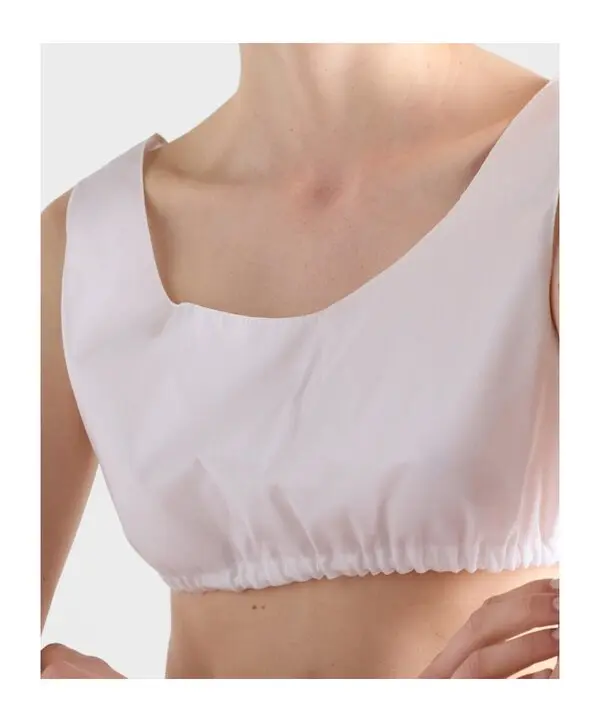 Prada Poplin Cropped Top With Drawstring Hem