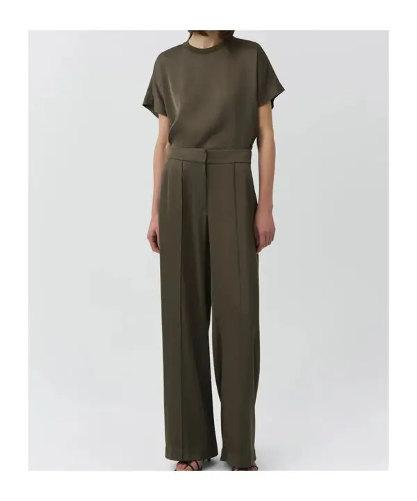 Simkhai Wide-leg Satin Trousers With Belt