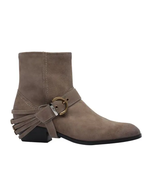Pinko Buckled Leather Ankle Boots