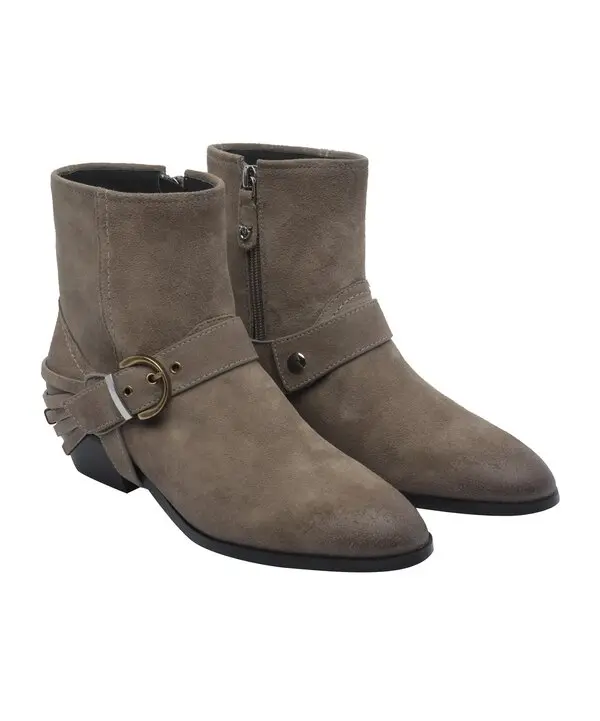 Pinko Buckled Leather Ankle Boots