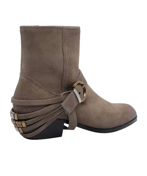 Pinko Buckled Leather Ankle Boots