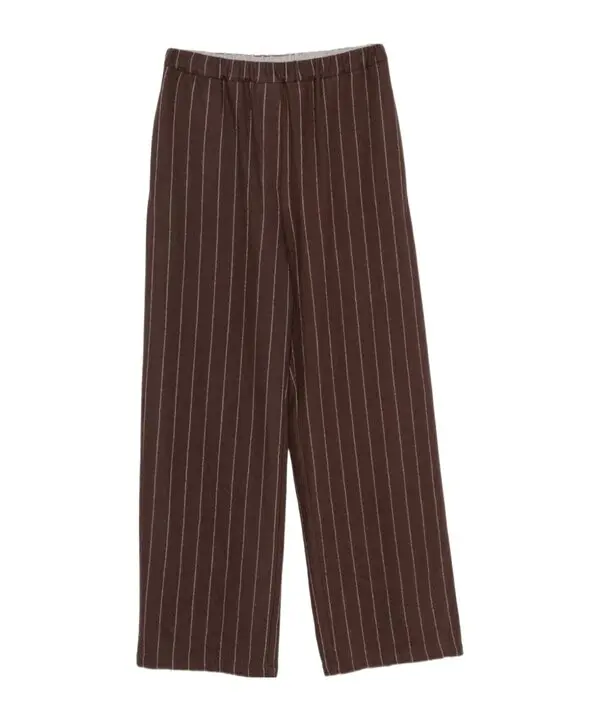 ALYSI Pinstripe-pattern Elasticated-waist Trousers - Brown