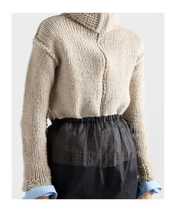 Prada Wool Zipper Cardigan