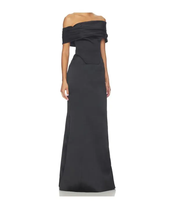 Solace Off-shoulder Draped Gown
