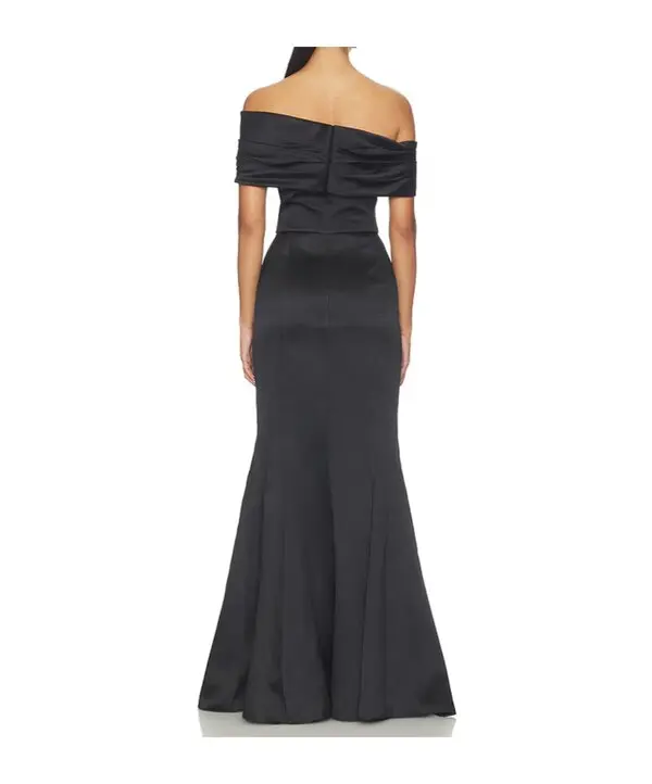 Solace Off-shoulder Draped Gown