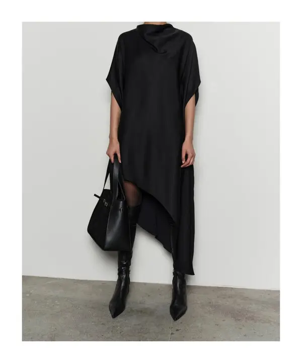 Simkhai Draped Mini Shawl-collar Dress