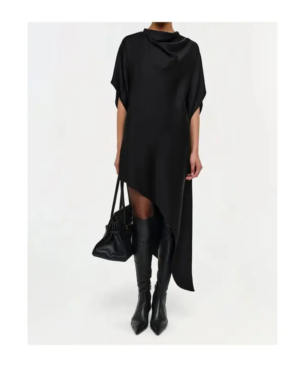 Simkhai Draped Mini Shawl-collar Dress