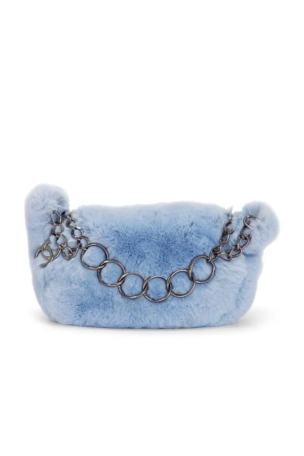 Chanel Rabbit Fur Hobo Bag - Blue