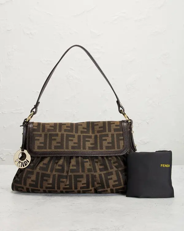 FWRD RENEW Fendi Zucca Canvas Chef Shoulder Bag