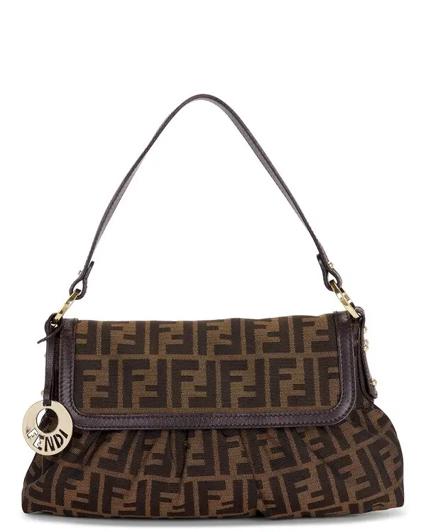 FWRD RENEW Fendi Zucca Canvas Chef Shoulder Bag
