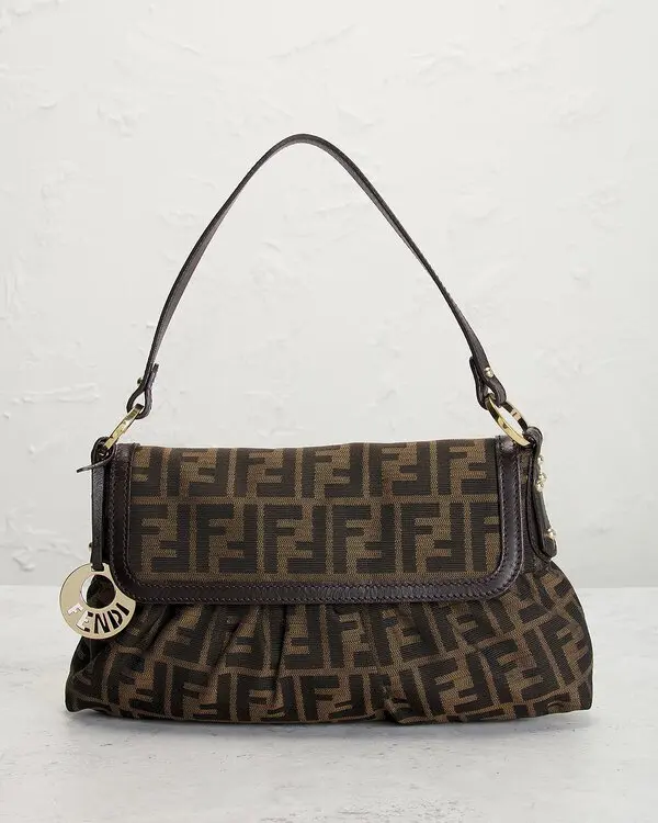 FWRD RENEW Fendi Zucca Canvas Chef Shoulder Bag