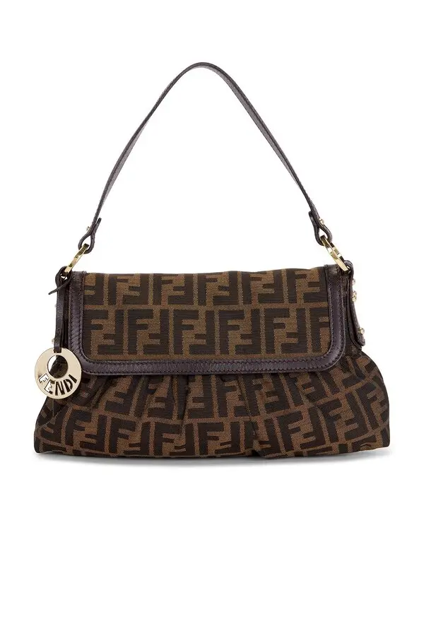 Fendi Zucca Canvas Chef Shoulder Bag - Brown