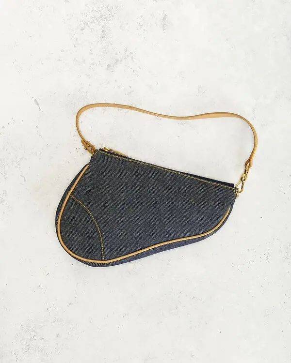 FWRD RENEW Dior Denim Pochette Saddle Bag