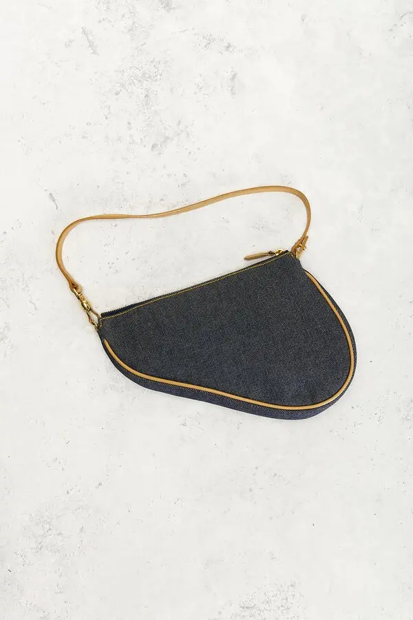 FWRD RENEW Dior Denim Pochette Saddle Bag