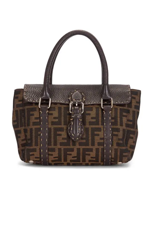Fendi Zucca Linda Handbag - Brown